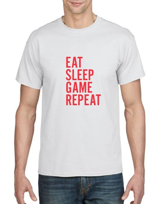 The Hoodie Store - Eat Sleep Game Repeat Print T-shirt :: The Hoodie ...